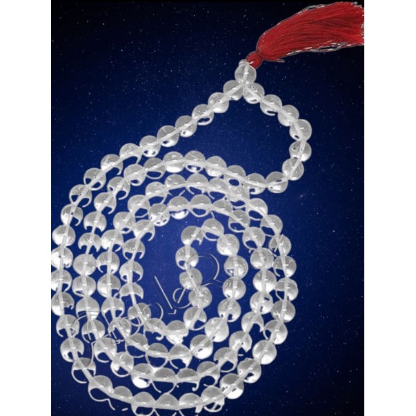 Original pure spadigam malai/spatika malai/quartz crystal malai(108+1 ...