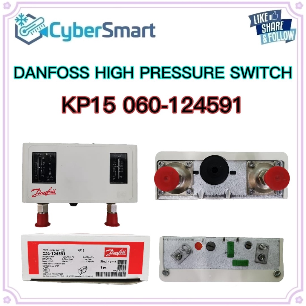 KP15-1245 DANFOSS H/LOW PRESSURE CONTROL (MAN./MAN. RESET ) | Shopee ...