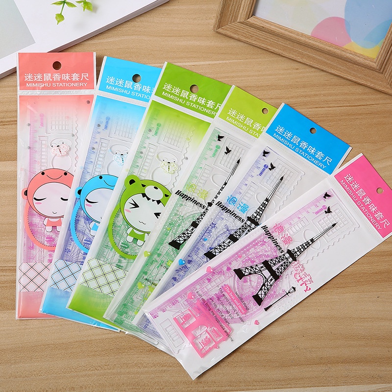 Triangle ruler study stationery set series 4 pieces/1 pack | Shopee ...