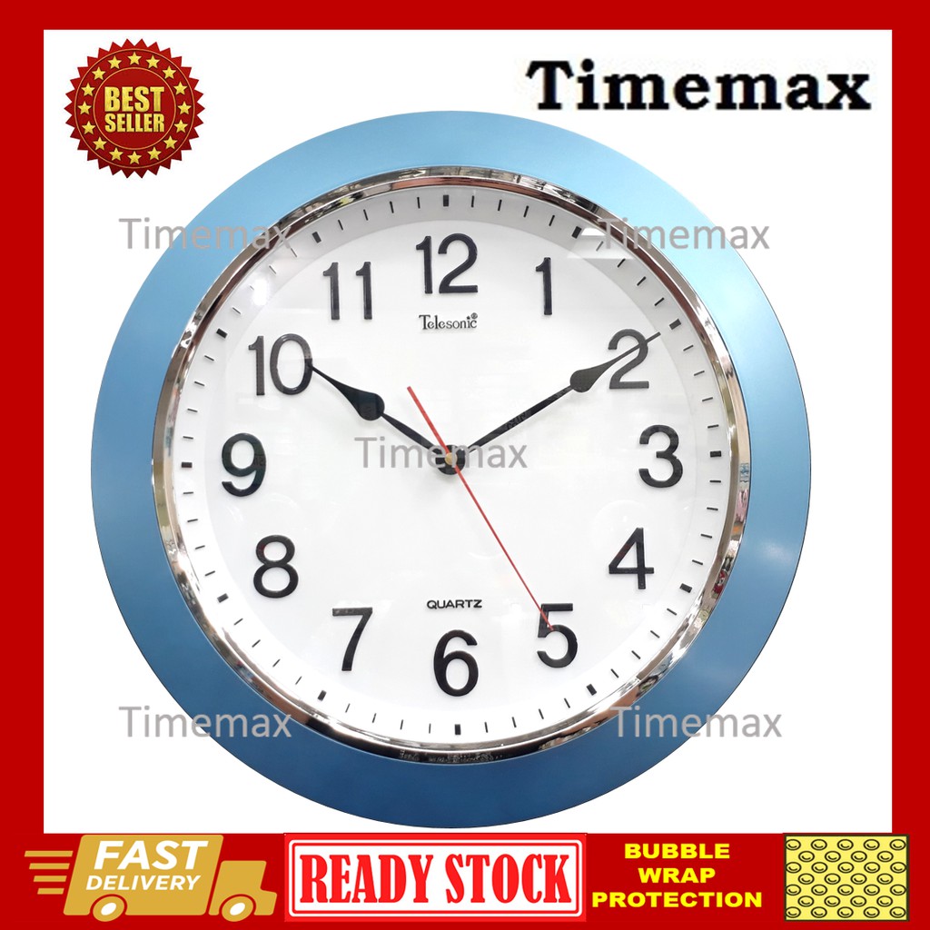 TELESONIC ELEGANT WALL CLOCK - LIGHT BLUE - BIG SCREEN - 9620 | Shopee ...