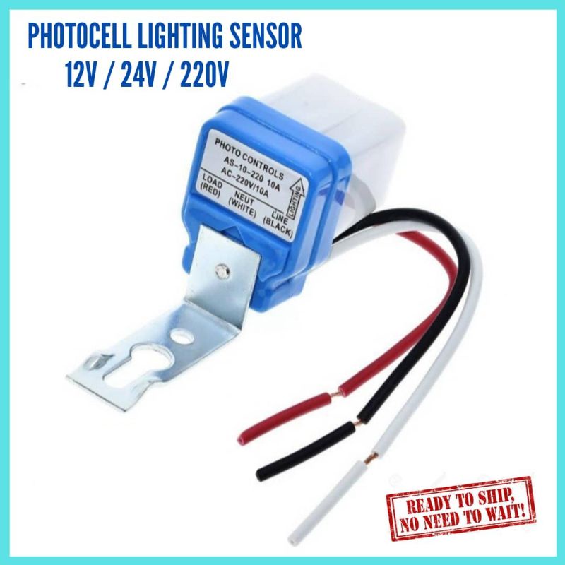 Photocell Street Light Sensor 12V/24V/220V 10A On Off Sensor | Shopee ...