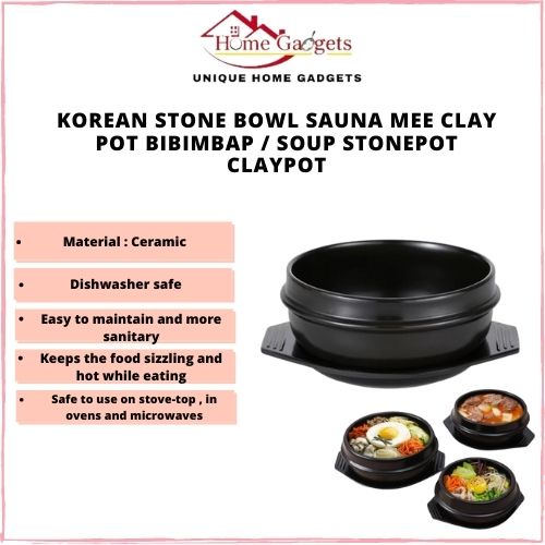 【READY STOCK】 800ML 1100ML 1550ML Korean Dolsot Korean Stone Bowl Sauna ...