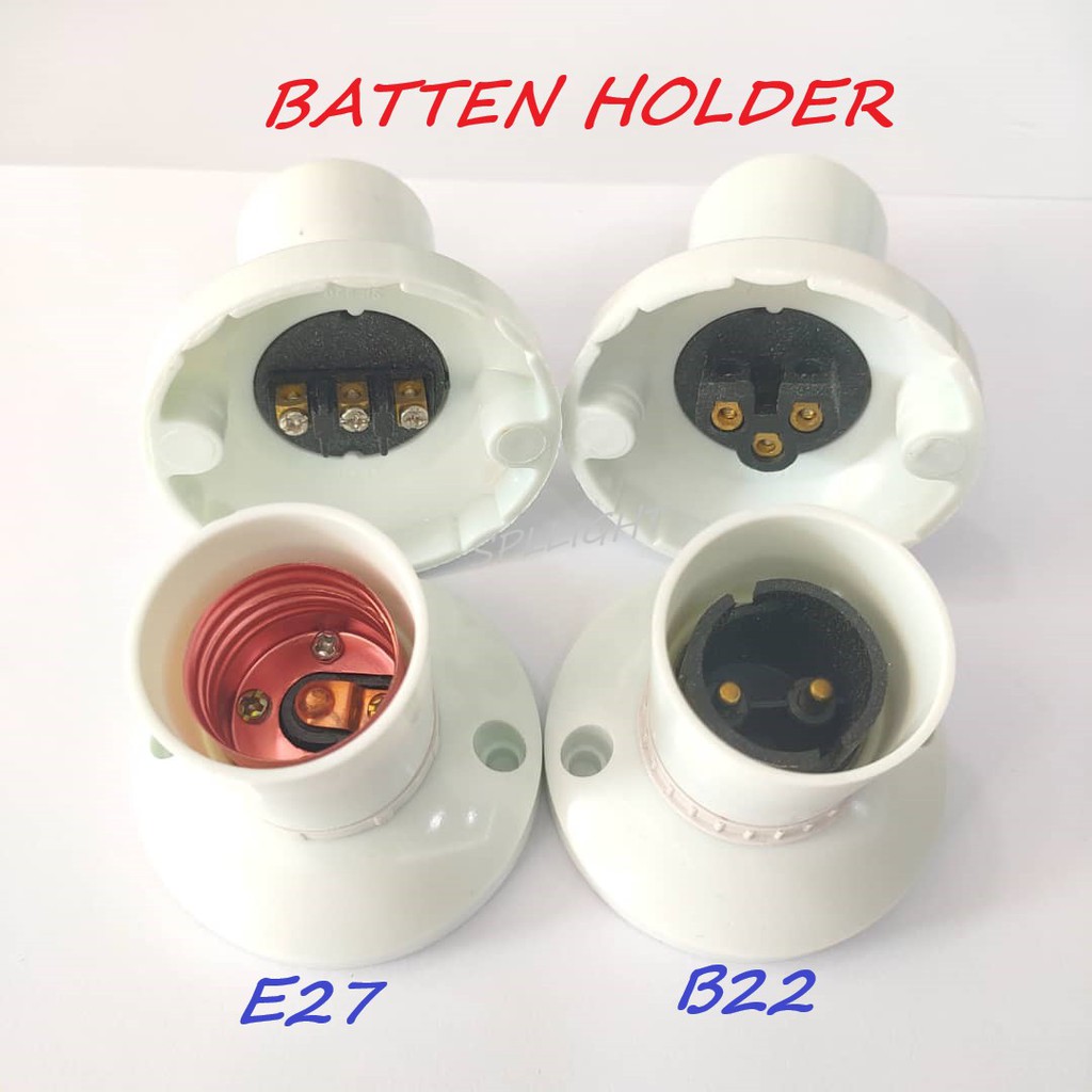 B22/E27 BATTEN HOLDER FOR USE WALL CEILING | Shopee Malaysia