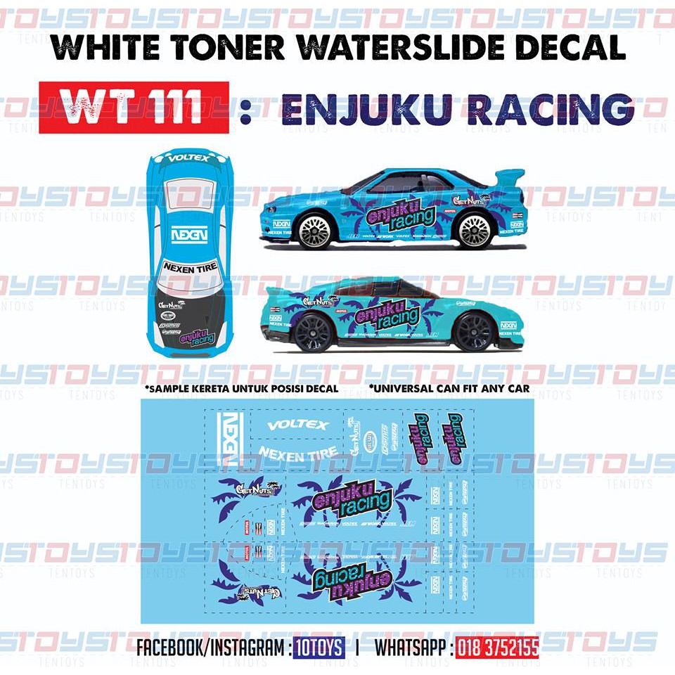 Hot wheels white toner decal WT111 (Enjuku Racing) | Shopee Malaysia