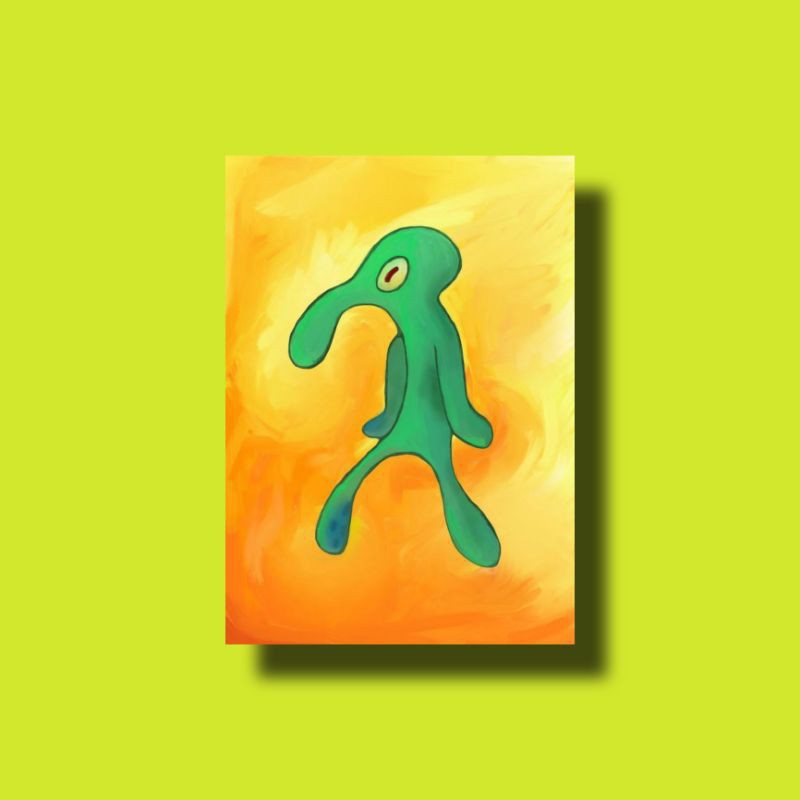 HIASAN DINDING Squidward Handsome And Brave Squidward Wall Hanging ...