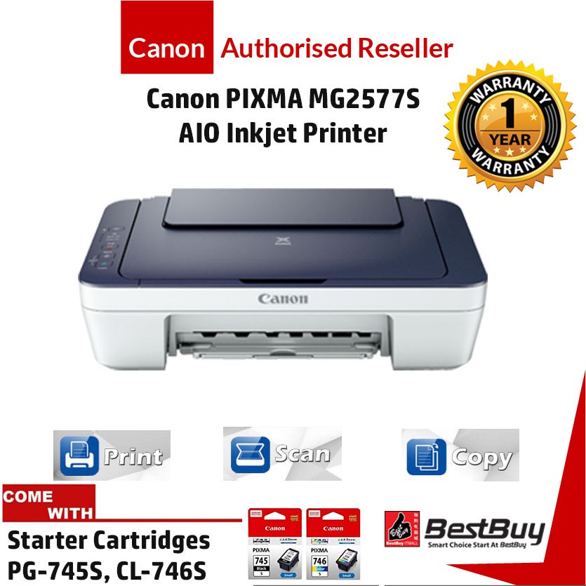 Canon Pixma MG2577S Lower Cost All In One Inkjet Printer (Print,Scan ...
