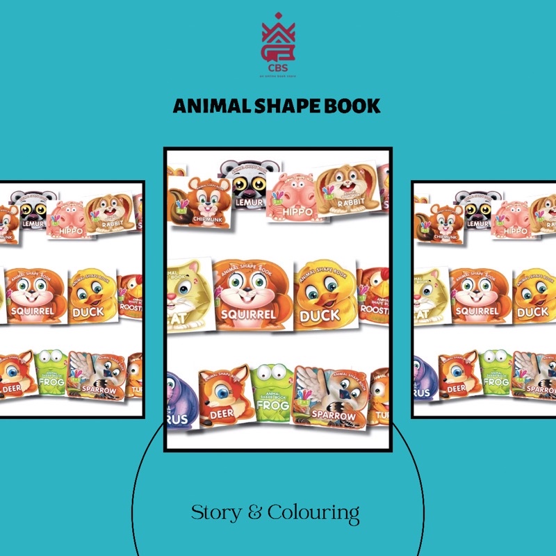 3 in 1 Animal Shape Book - story, colouring & activities for ...