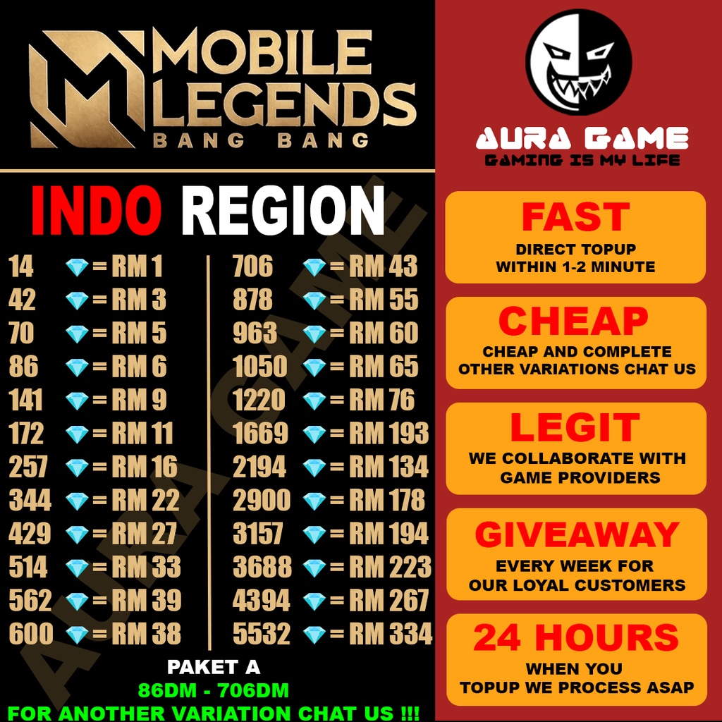 MLBB DM ML Diamond Topup Diamond Mobile Legends Legend Murah Mobile ...