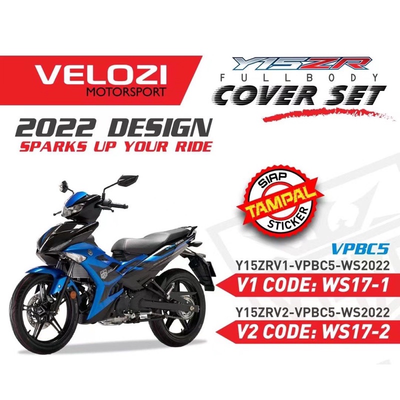 Body coverset Y15 Y15ZR V2 hijau 2022 2023 model terbaru cover velozi ...