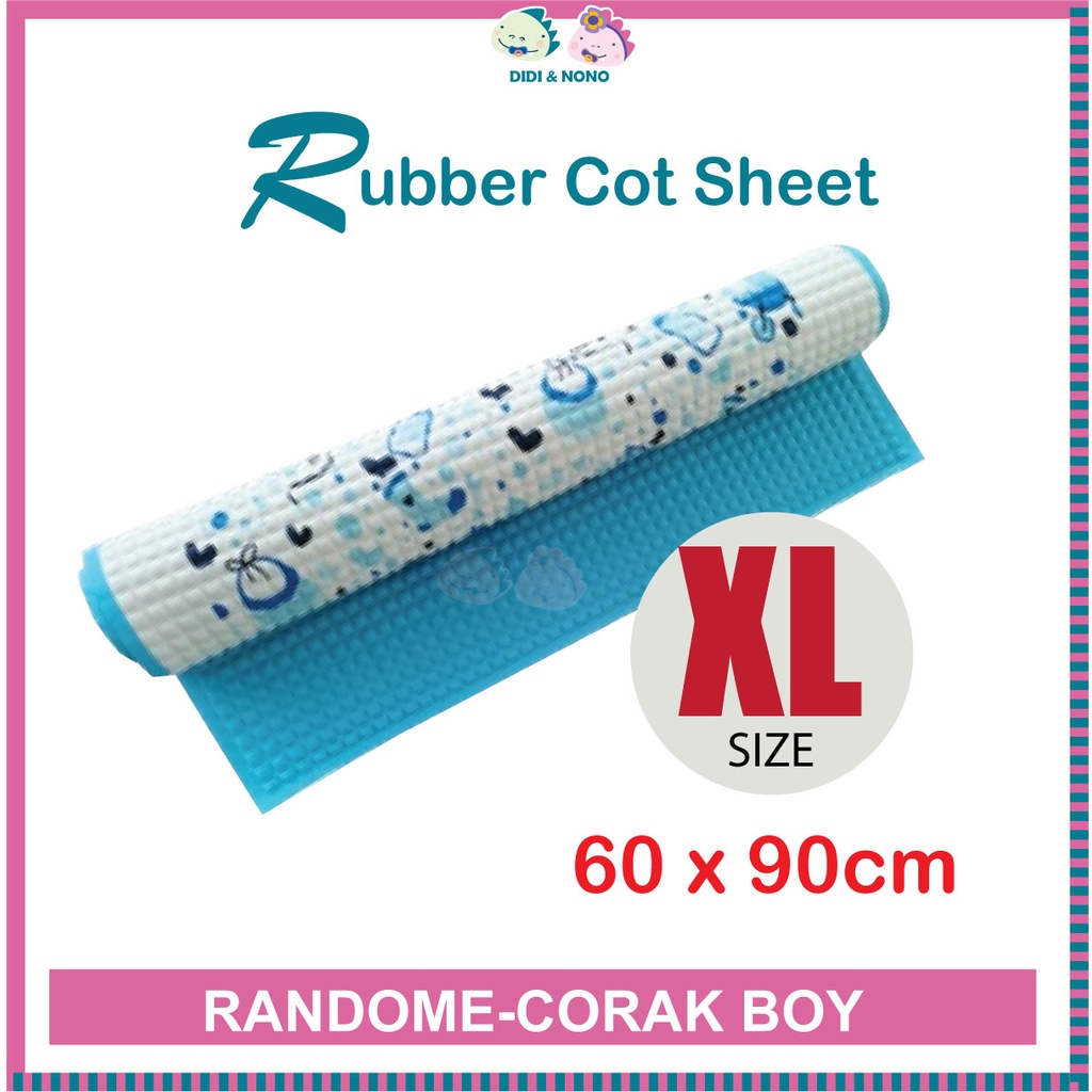 Baby Air filled Baby Rubber Cot Sheet Plain Corak Waterproof Alas Getah ...