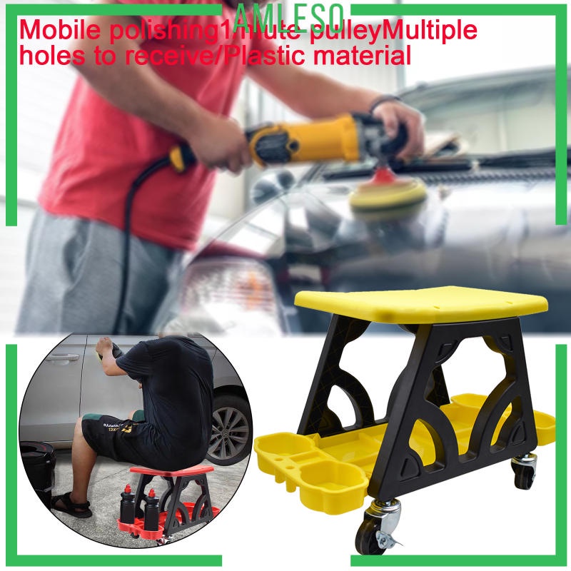 [amlesoMY] Heavy Duty Car Detailing Stool Chair Rolling Car Wash Stool ...