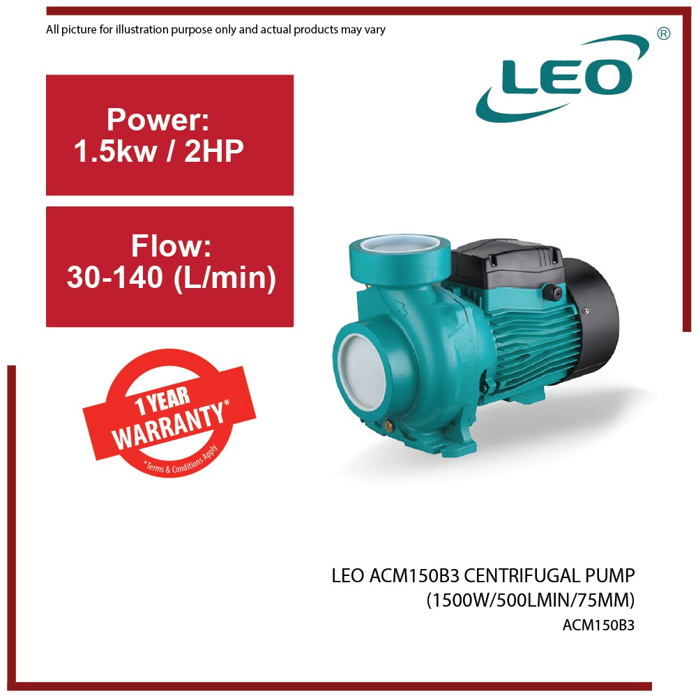 LEO ACM150B3 CENTRIFUGAL PUMP (1500W/500LMIN/75MM) | Shopee Malaysia