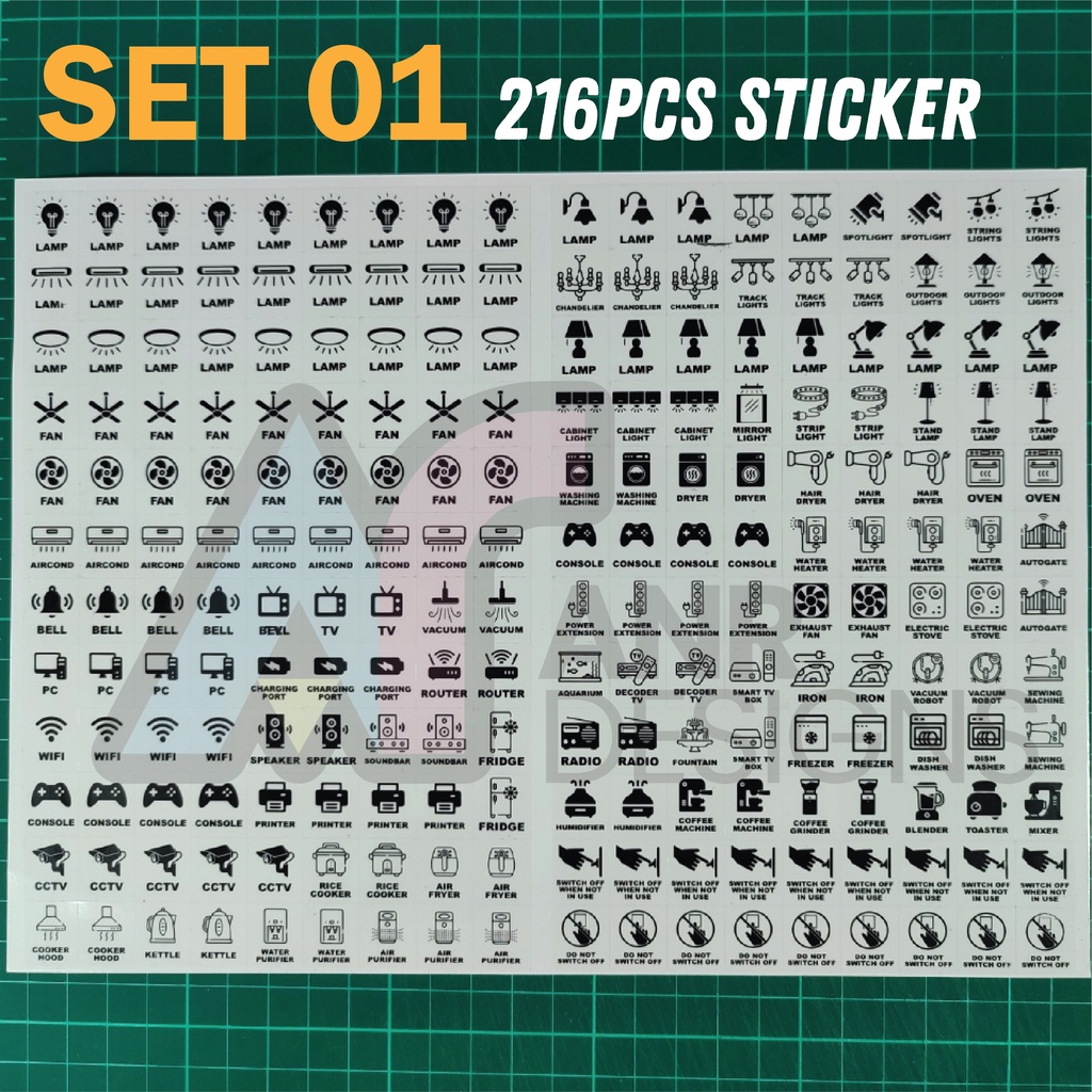 [READYMADE] STICKER LABEL SUIS BERTULIS & BERGAMBAR / LABEL WALL SWITCH ...