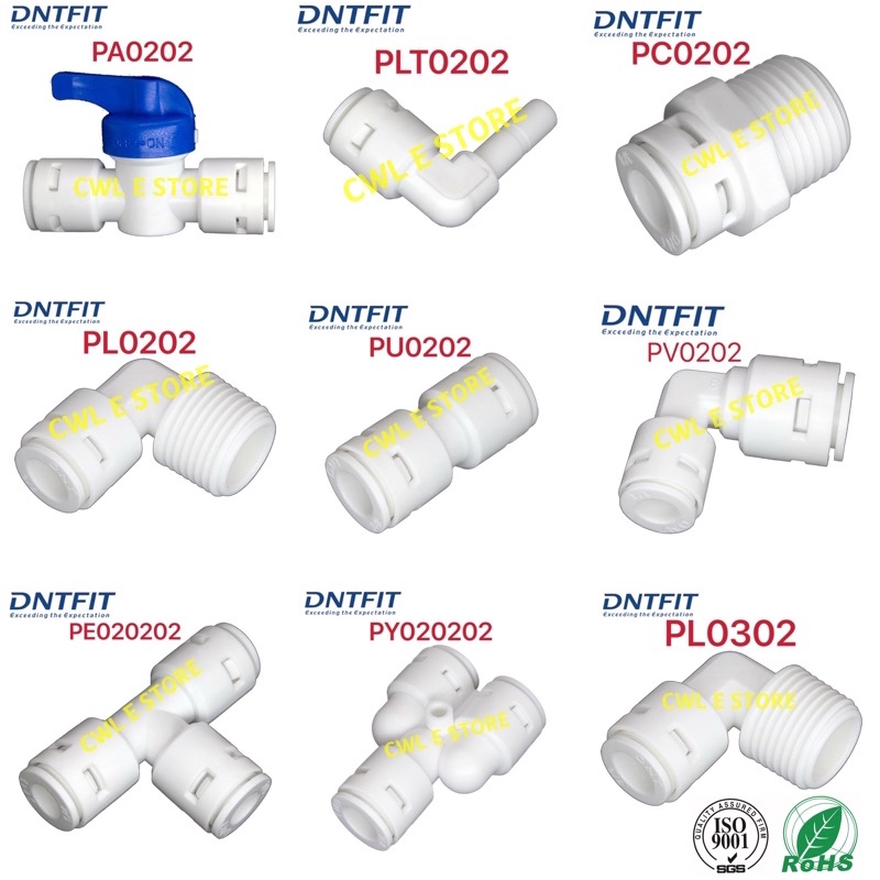 1/4" & 3/8" Penyambung Paip Water Filter Fitting / Male Elbow Union ...