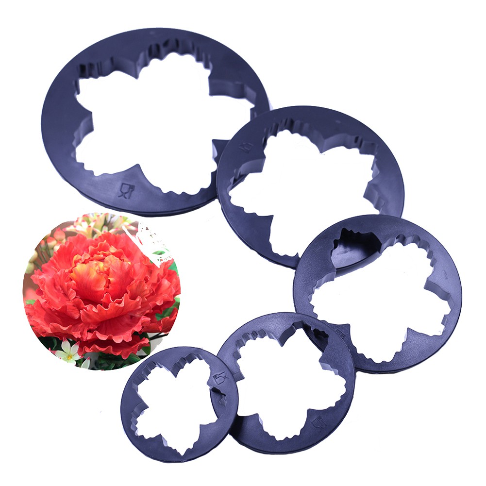 5-Piece Peony Fondant Cutters Set Sugarcraft Modeling Tools Kit for ...
