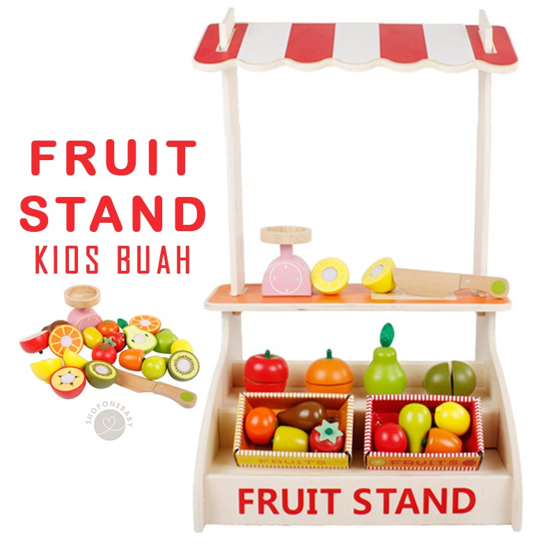 Fruit Stand Food Pretend Play Wooden Toys Children's Educational Toys ...