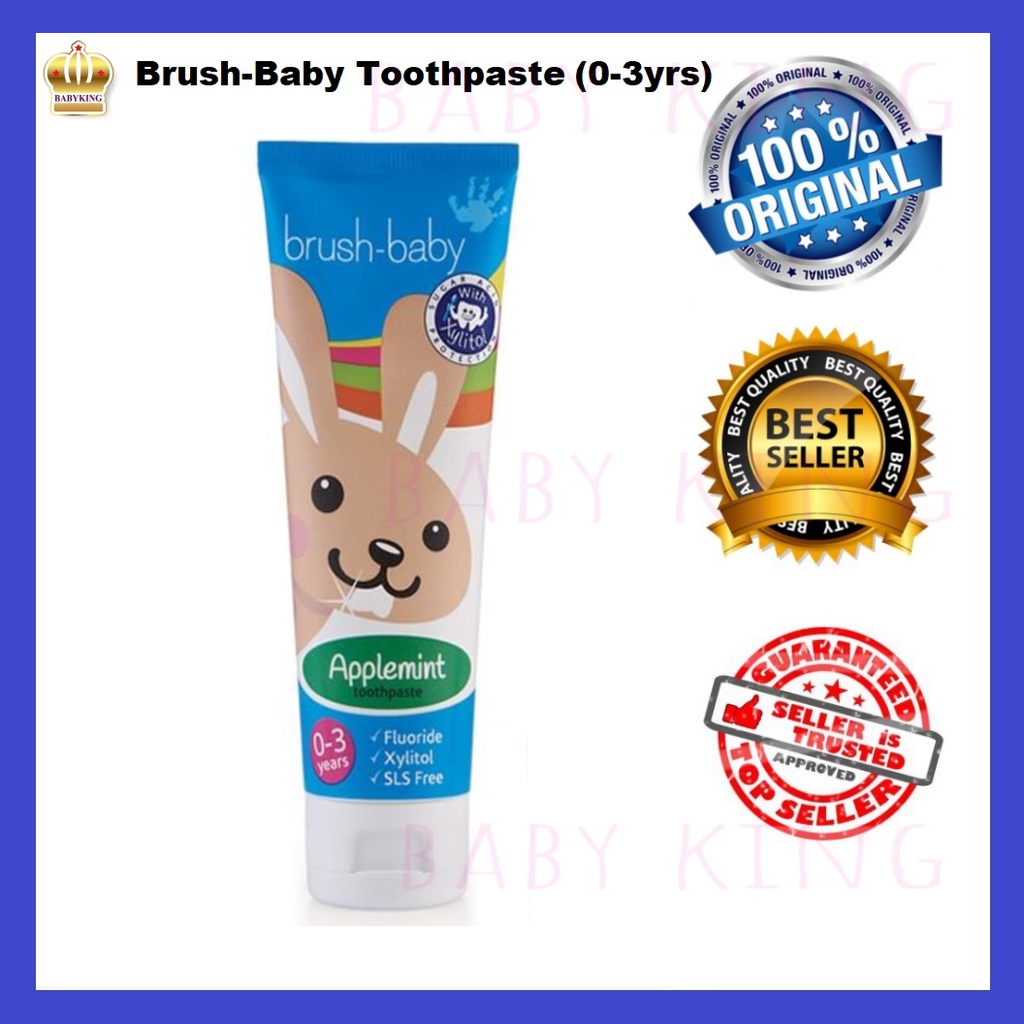 Original Brush Baby Applemint Toothpaste with Xylitol 0-3 Years (50ml ...