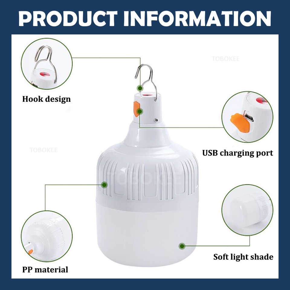 Unlimited Rechargeable LED Light Bulb USB Portable Lamp for Emergency ...