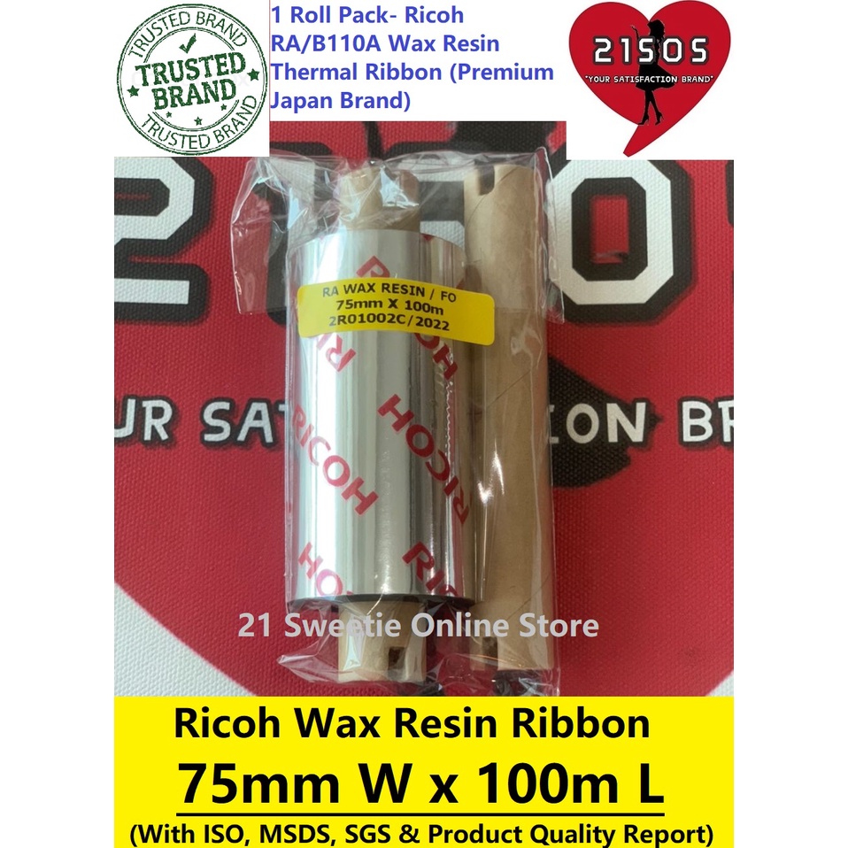 [ALL WAX-RESIN] Premium Ricoh B110A RA Wax Resin Ribbon All Sizes ...