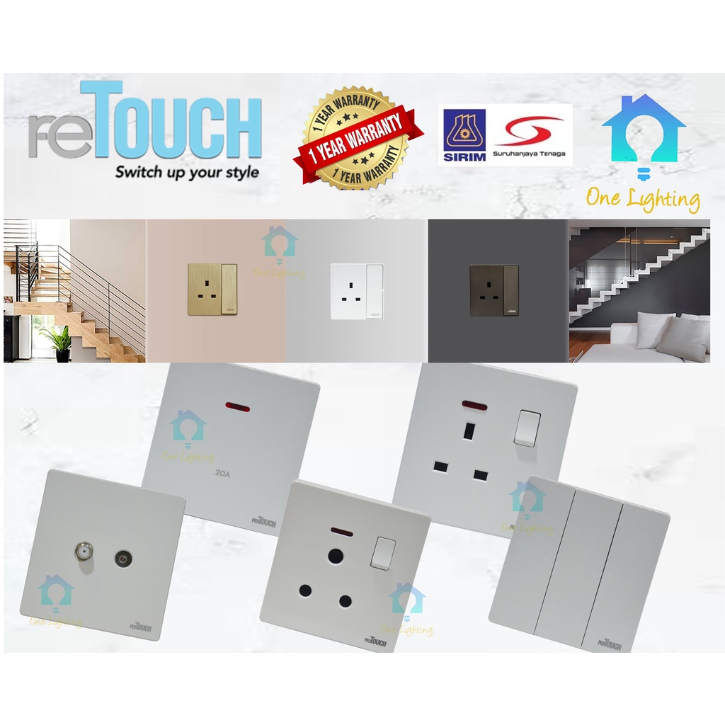 Retouch Ultra Rimless Socket and Wall Switch Slim Modern Switch Design ...