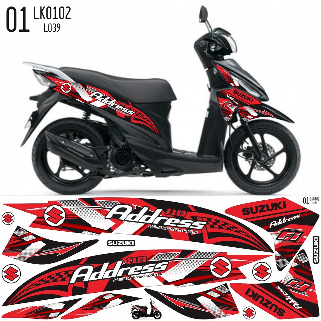 Lk0102 L039 Sticker Striping Suzuki Address FI 110 2015-2022 Variation ...