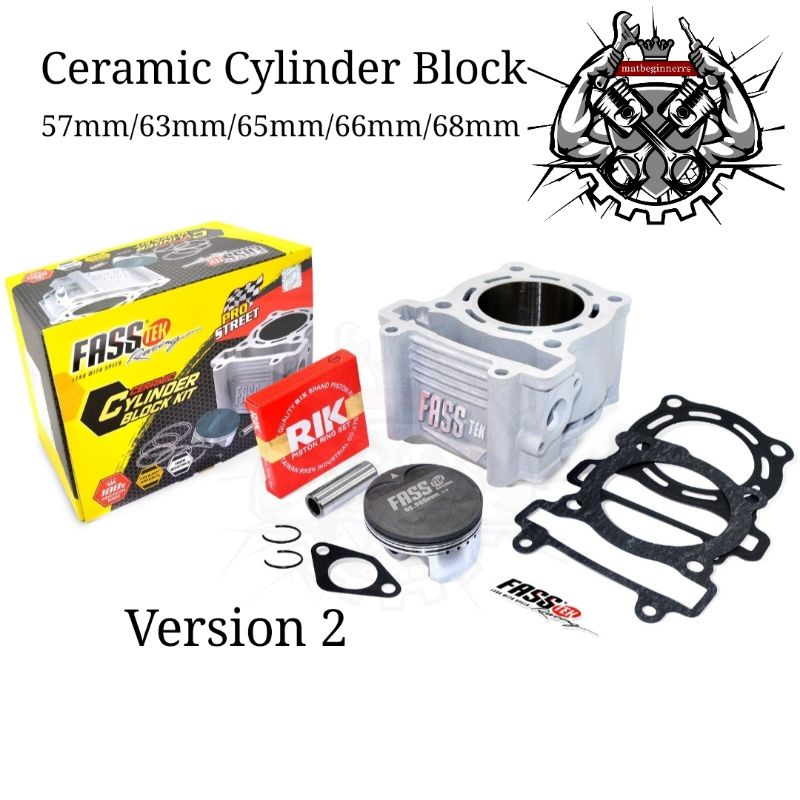 Fasstek Racing Forged V2 Ceramic Block Racing Yamaha LC135 57mm 63mm ...