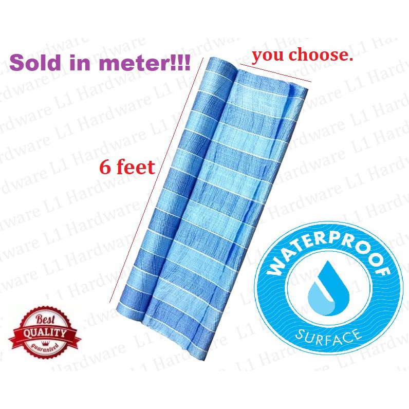 Kain Biru Putih Kanvas Kain Kalis air Plastik / 6 Feet 6 Kaki Tarpaulin ...