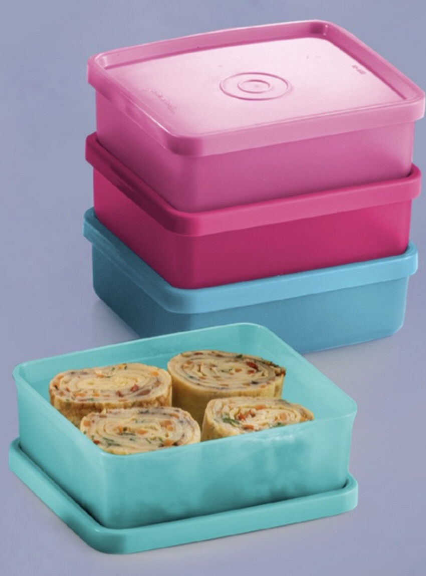 10 Jenis: Tupperware Mini square away Baby kid lunch box 140ml/ Mini ...