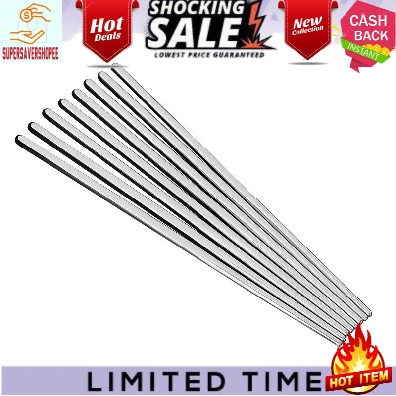 1 Pair Stainless Steel Chop Stick besi tahan karat kitchen (23.5cm ...