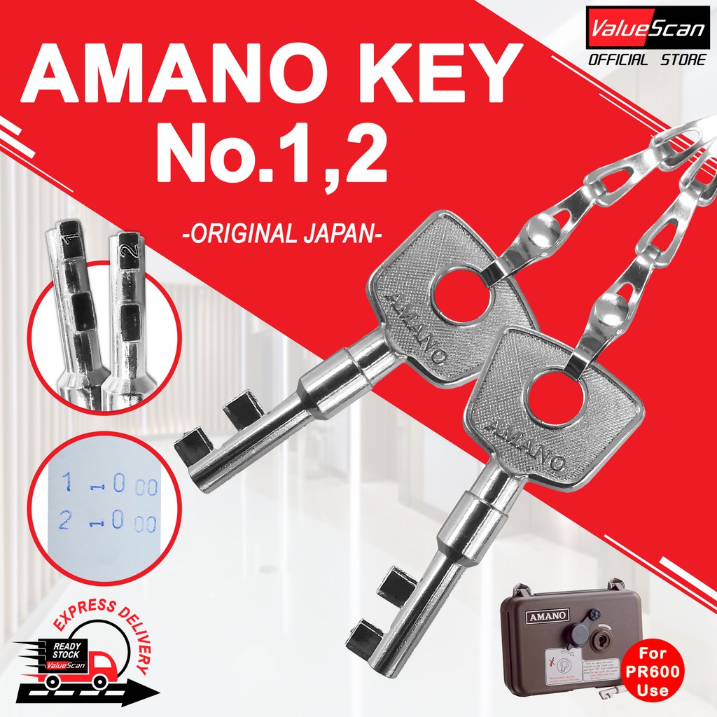 *RM29 =2 KEYS* AMANO KEY No.1,2 for Amano Kunci PR-600 1 2 Amano ...