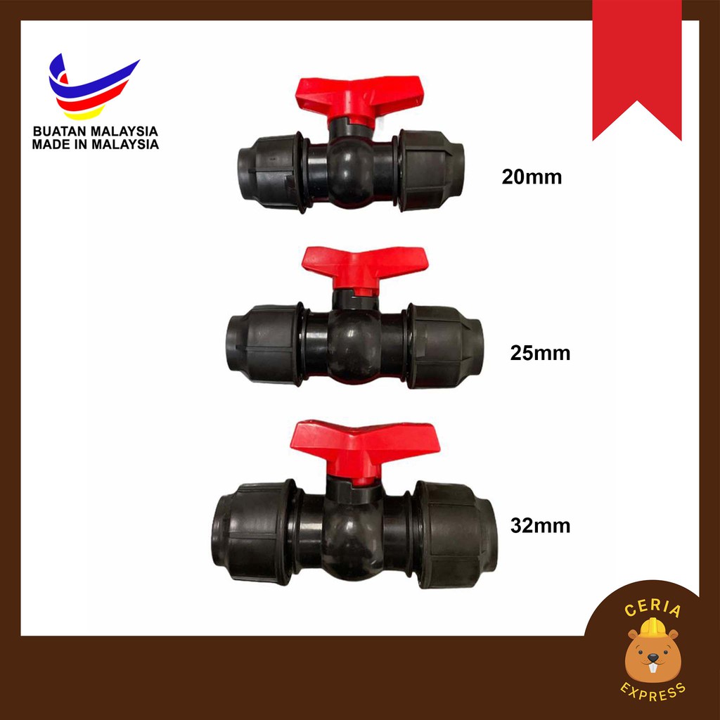 (20mm/25mm/32mm) HDPE POLY STOPCOCK / PP COMPRESSION BALL VALVE FITTING ...