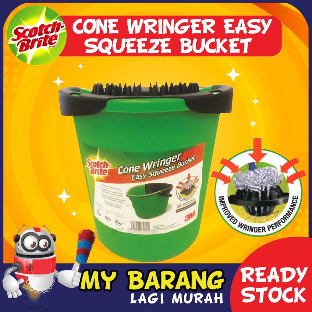 3M Scotch Brite Cone Wringer Bucket With Easy Squeeze 3M™ Scotch-Brite ...