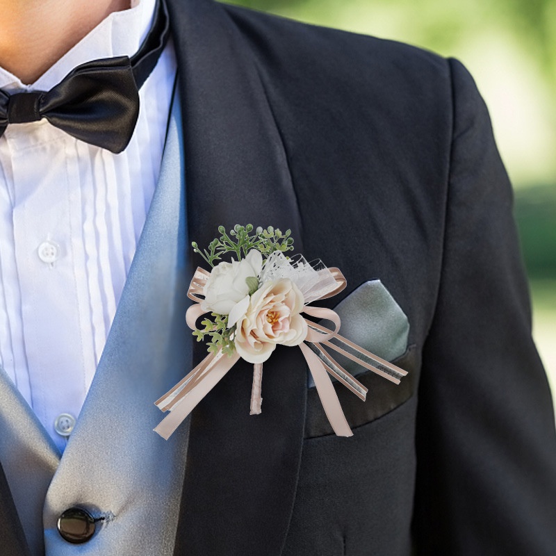 Boutonnieres for Best Men Groom Groomsmen Corsage Wedding Prom Brooch ...