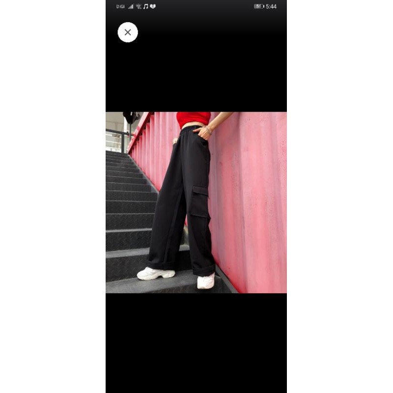 High waist slim straight dragging pants (m size) | Shopee Malaysia