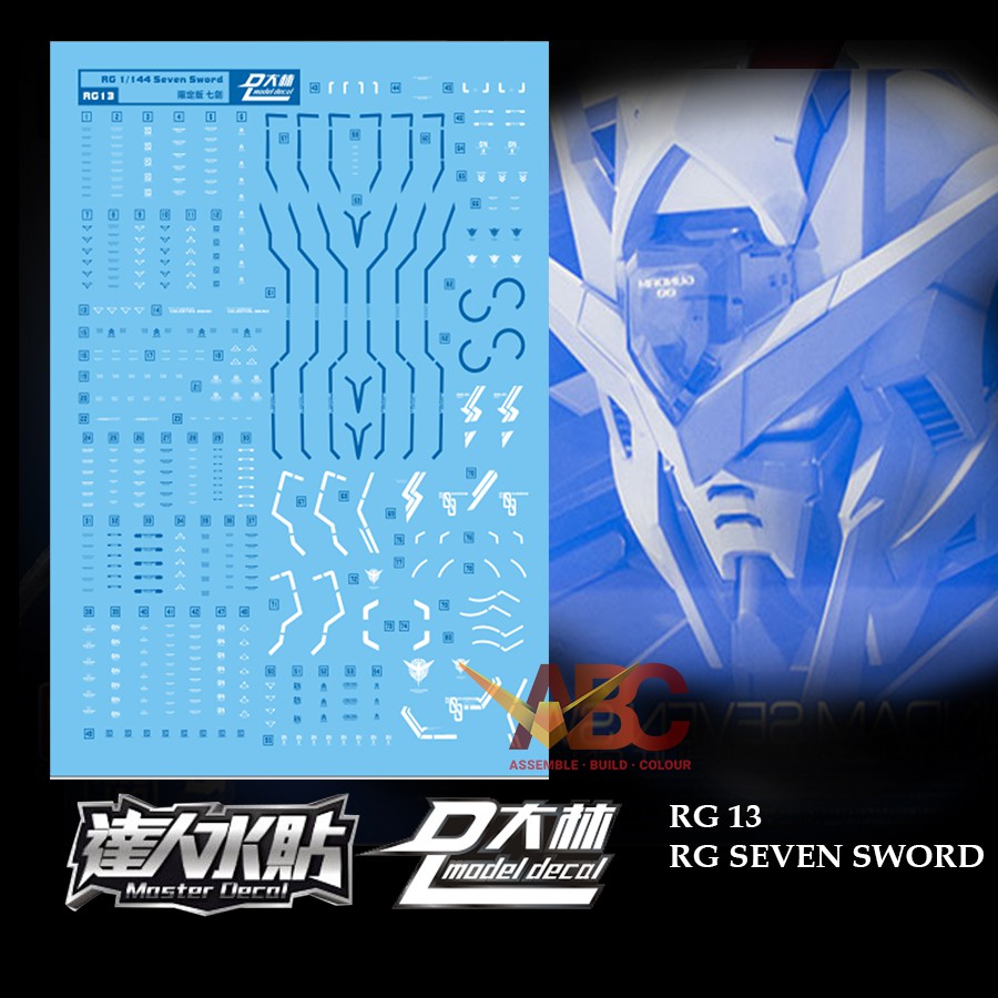 [Dalin] Waterslide Decal - RG13 RG 1/144 00 Seven Sword 007 Model Kit ...