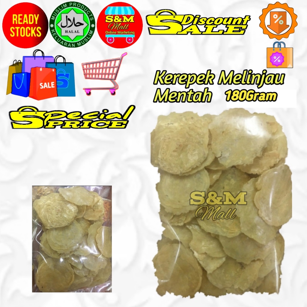 (Ready Stock) Kerepek Melinjau Mentah// 180gm Groceries Keropok Goreng ...