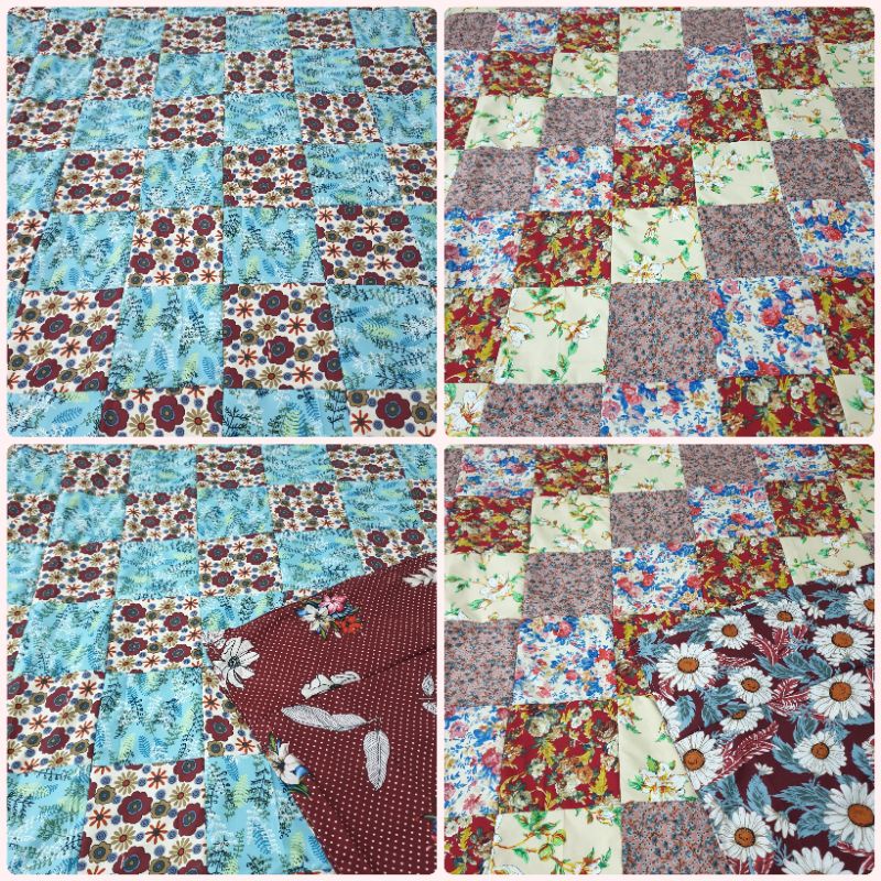 Patchwork Handmade Traditional Blanket 100% Cotton/ Selimut Patchwork ...