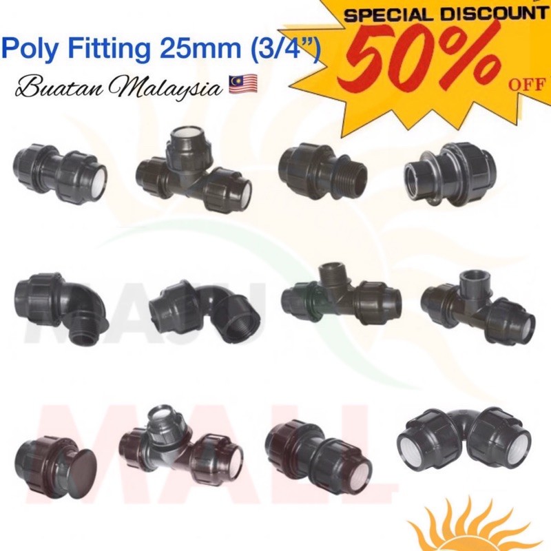 Poly Fitting 25mm / Hdpe Poly Fitting 25mm / Penyambung Poly / Penguin ...