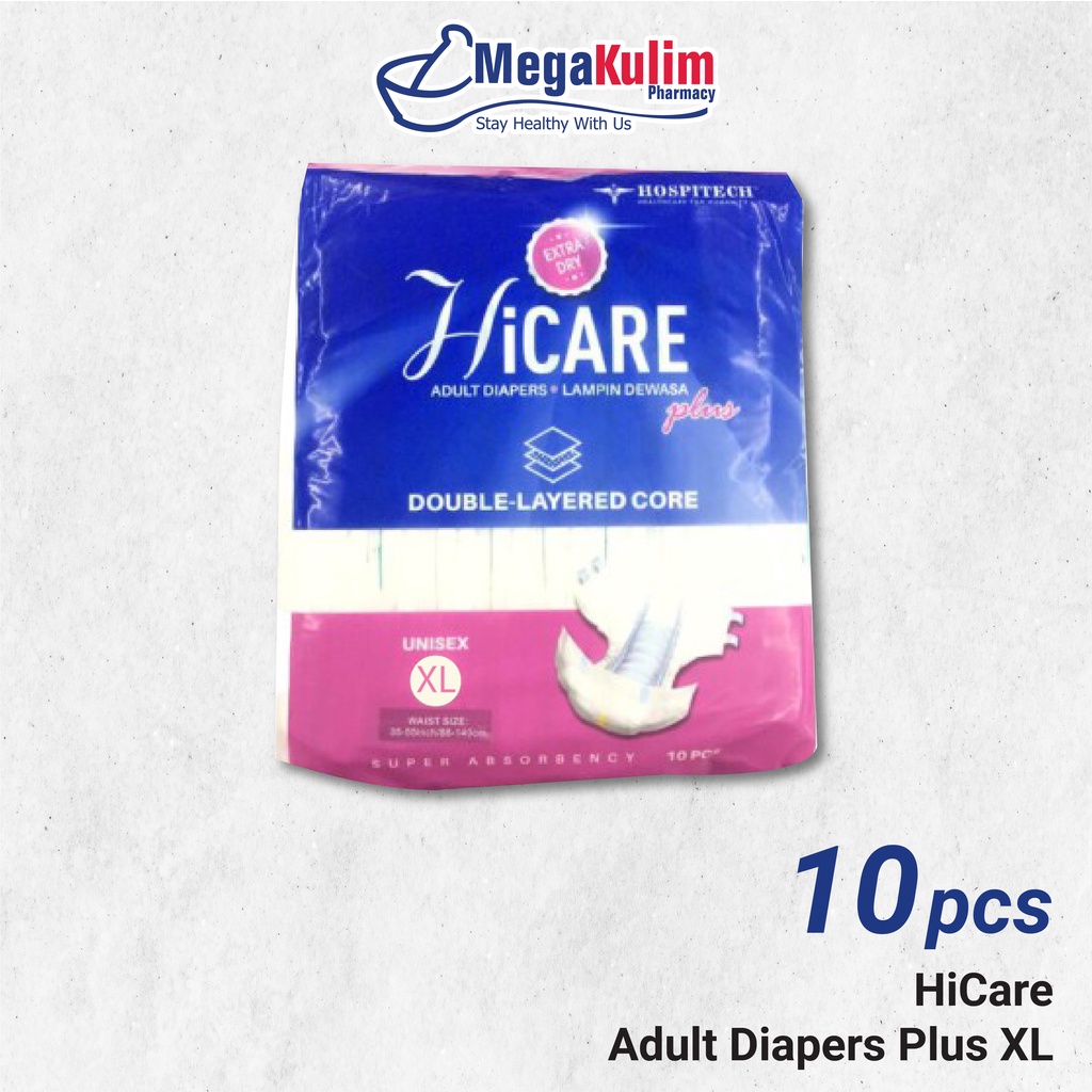 HiCare Adult Diapers Plus 10's (Size M/ L/ XL) | Shopee Malaysia