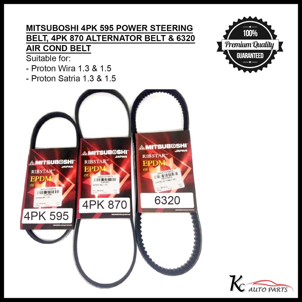 MITSUBOSHI BELT 4PK 595, 4PK 870 & 6320 FOR PROTON WIRA & SATRIA ...