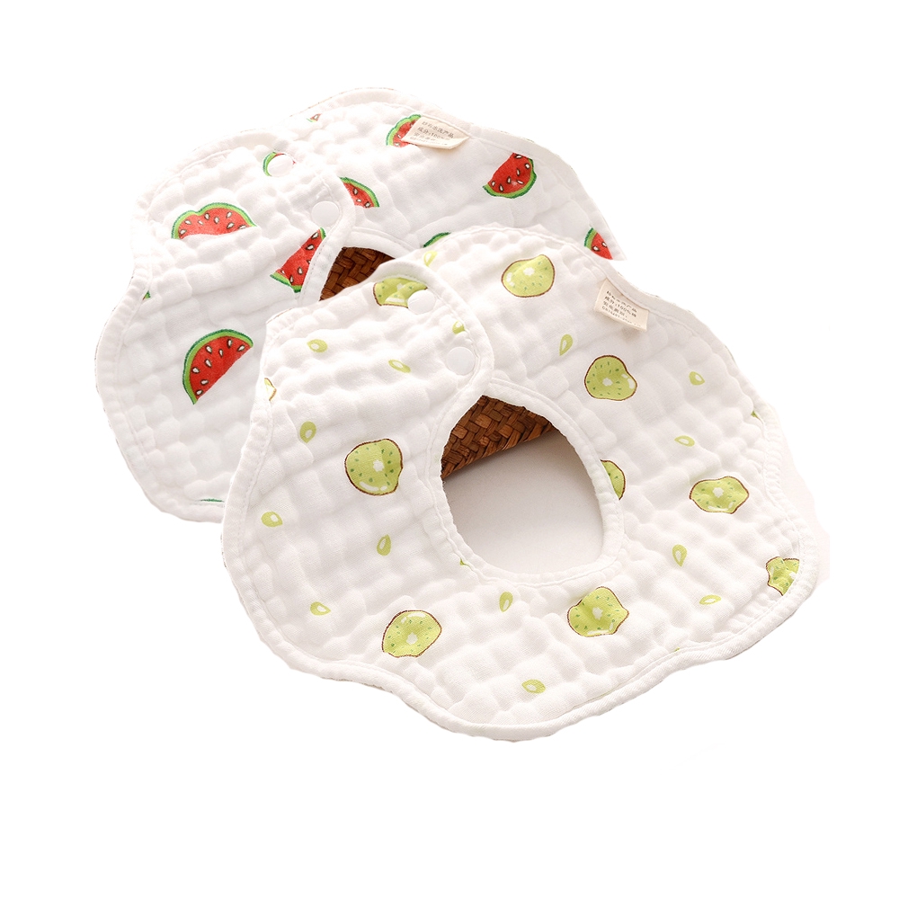 2Pcs/set Fruit Style Children Bibs 360 Rotating Petal Waterproof Baby ...