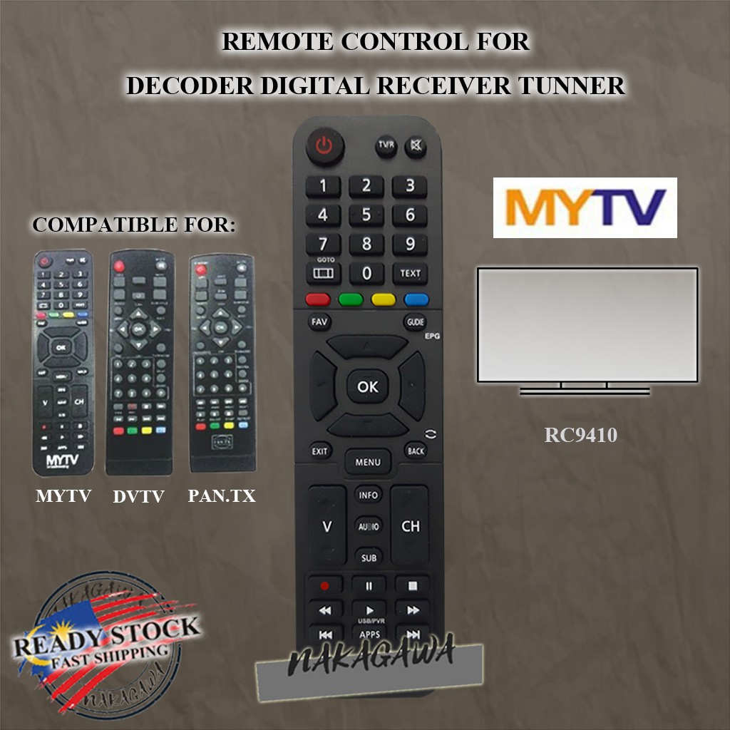 MYTV DVB-T2 DVBT2/S2/K3/K2 REMOTE CONTROL FOR DECODER DIGITAL RECEIVER ...