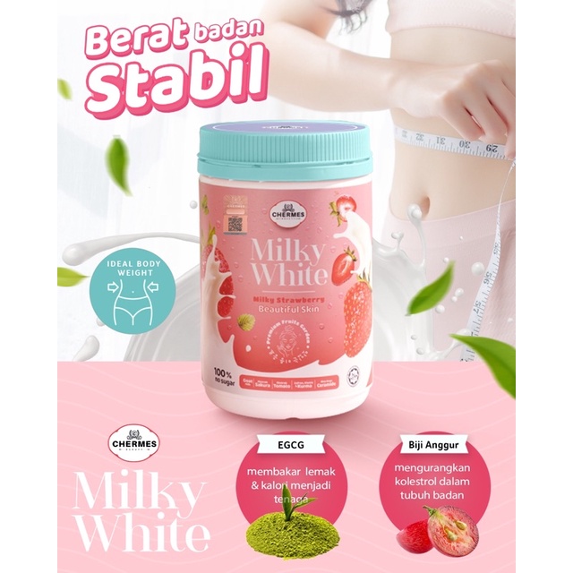 Chermes Milky White Strawberry + FREEGIFT 🎁 | Shopee Malaysia