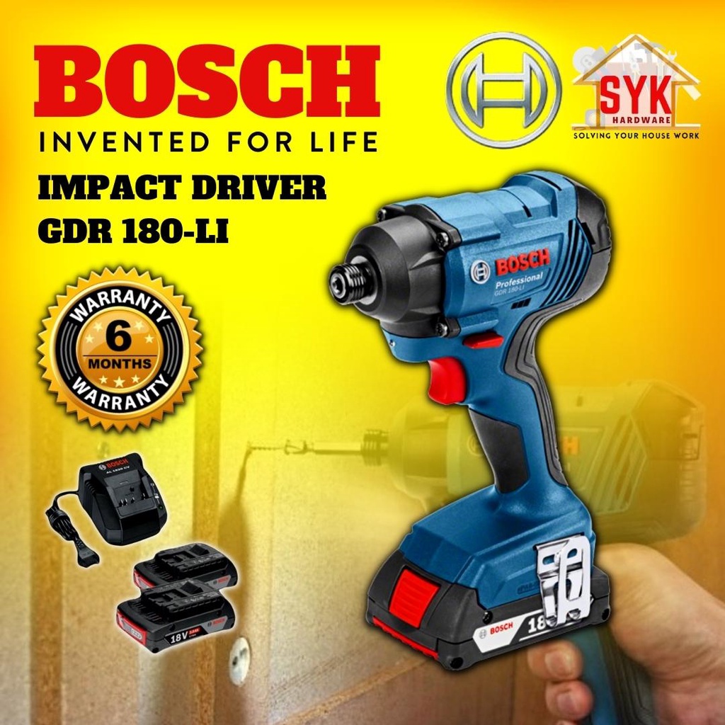 SYK BOSCH GDR 180-LI Cordless Impact Drill Driver Drill Battery ...