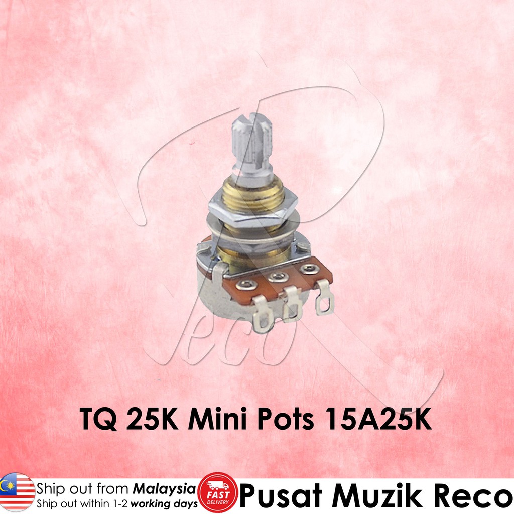 TQ 15A25K 25K Mini Guitar Pot Brass Shaft Guitar Potentiometer For ...