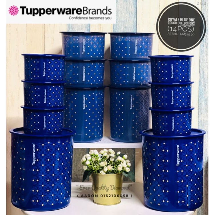 Tupperware royale blue one touch set | Shopee Malaysia