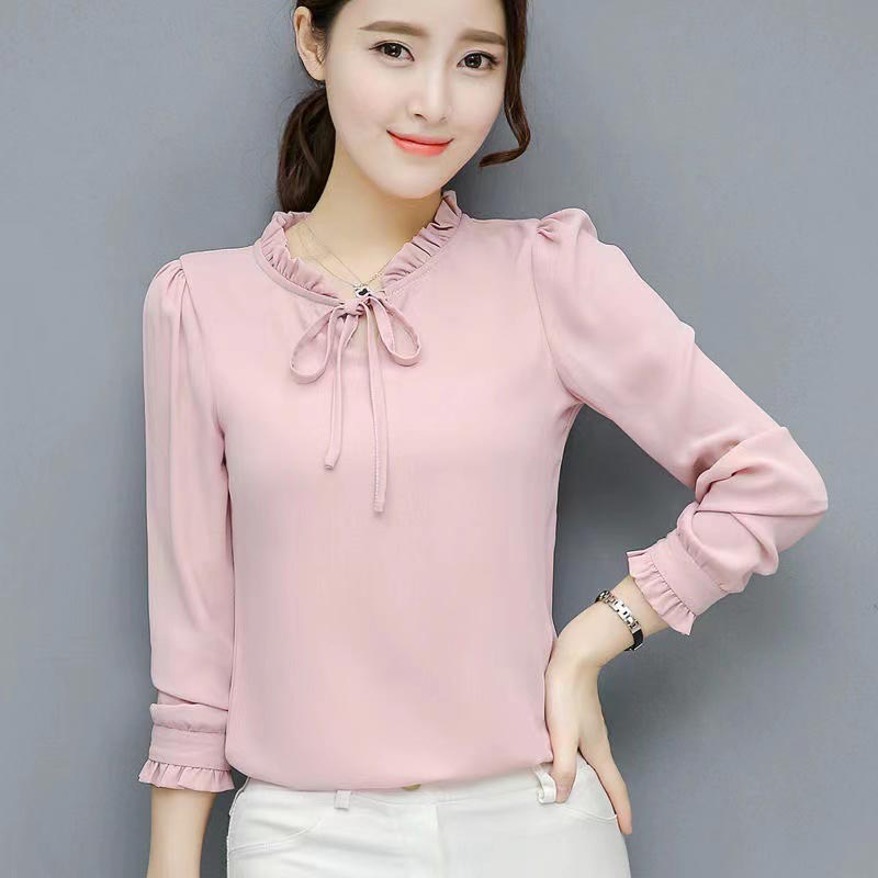 Kemeja perempuan Chiffon blouse Plus size blouse Women blouse murah ...