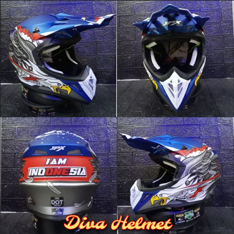 Original FULLFACE JPX FOX1 TYPE X39 PEPSI BLUE DOFF HELMET | Shopee ...