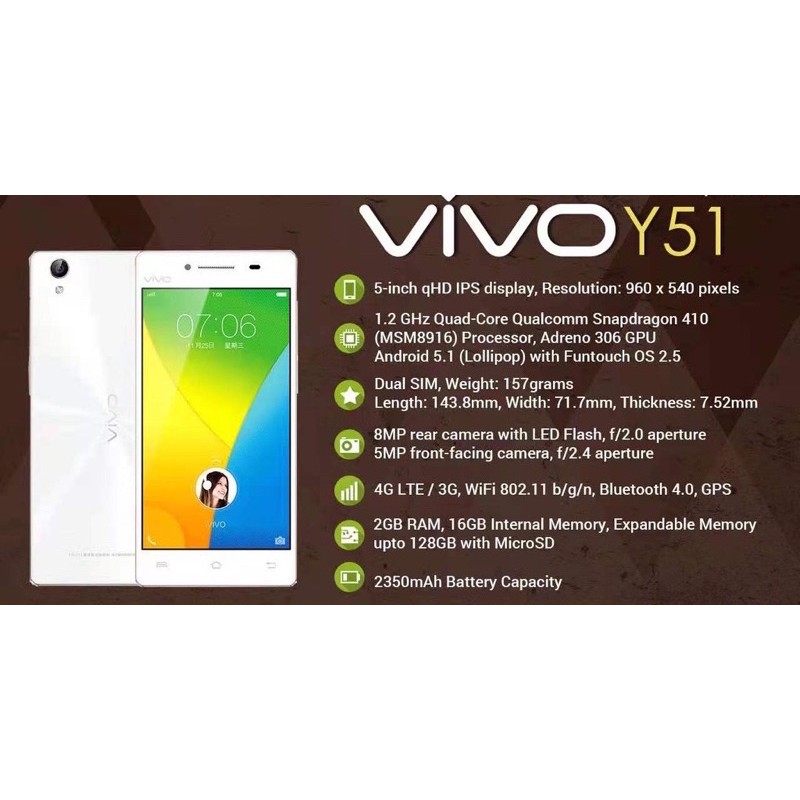 Vivo Y51A 2GB+16GB 4G LTE (Used) | Shopee Malaysia