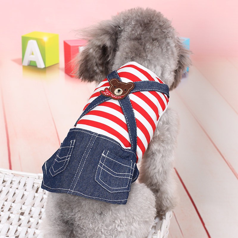 STOCK CLEARANCE Pet Clothes Cute Singlet With Strap Denim Skirt (Ready ...